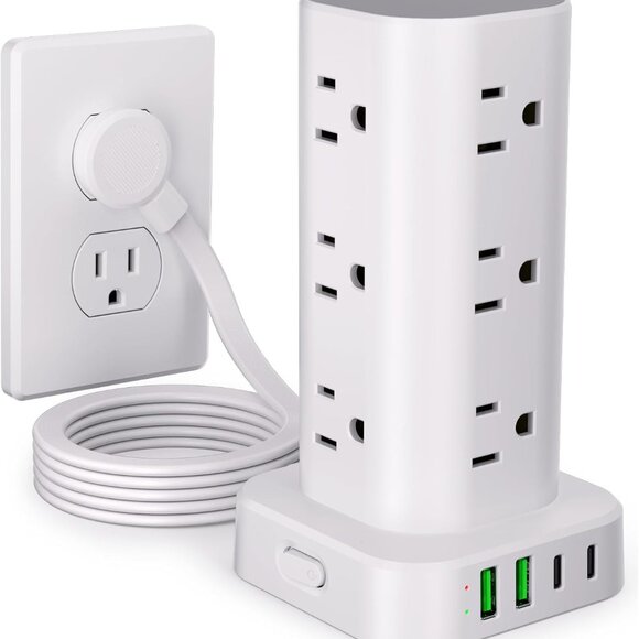 Party Supplies | Power Strip Tower With Multiple Outlets Flat Plug ...